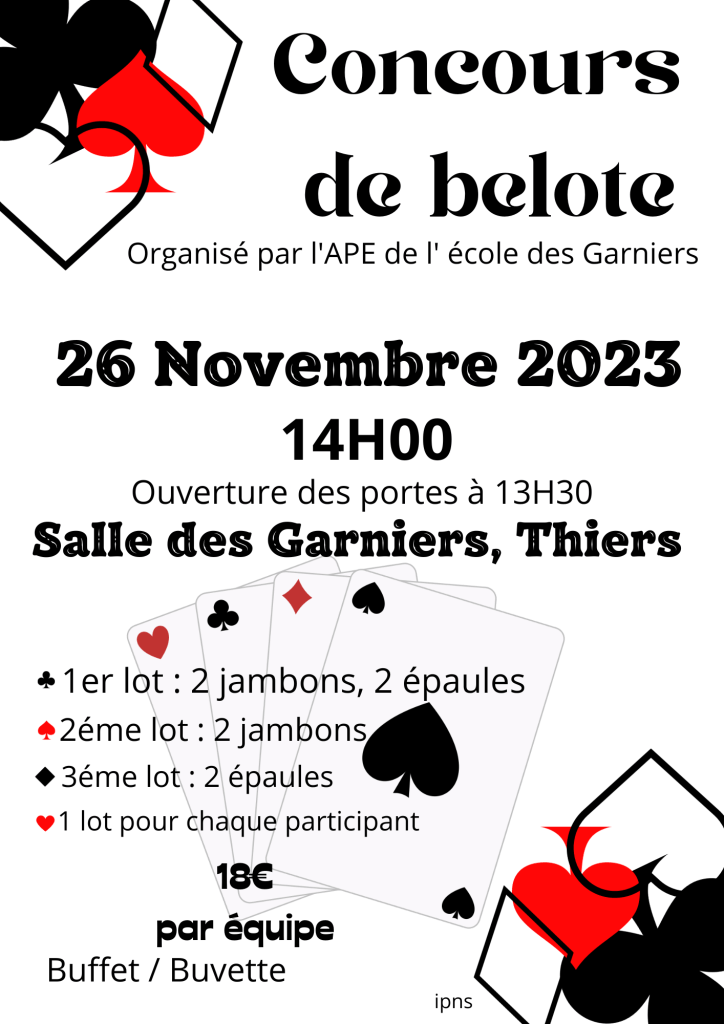 Concours de belote - Ville de Thiers